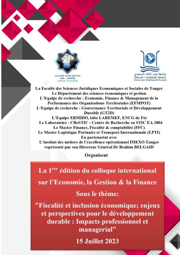 Appel à communication à la 1ère édition du colloque international sur l ...